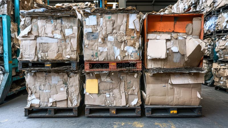 Recycling Center Processing Waste Cardboard for Ecological ...