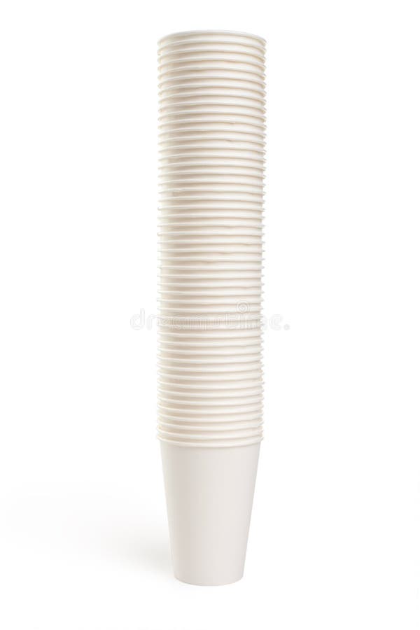 Stacks of White Disposable Paper Cups Stock Photo - Image of isolated ...