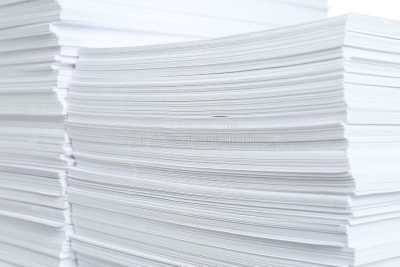 Stacks of White Paper Sheets, Closeup View Stock Image - Image of ...