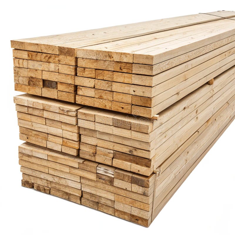Stacks of Wooden Planks Isolated on White Background Stock Illustration ...