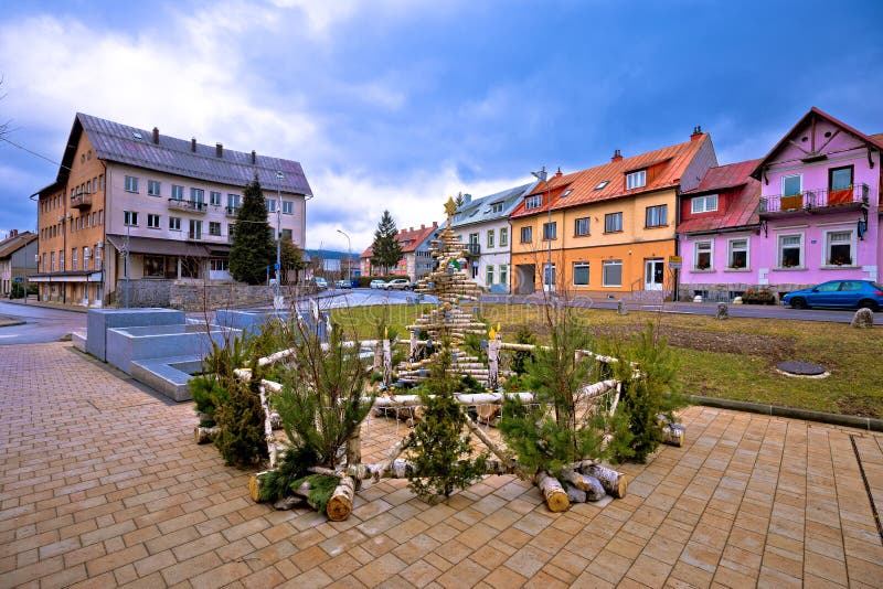 Stad Delnice, Kroatien fotografering för bildbyråer. Bild av natur ...