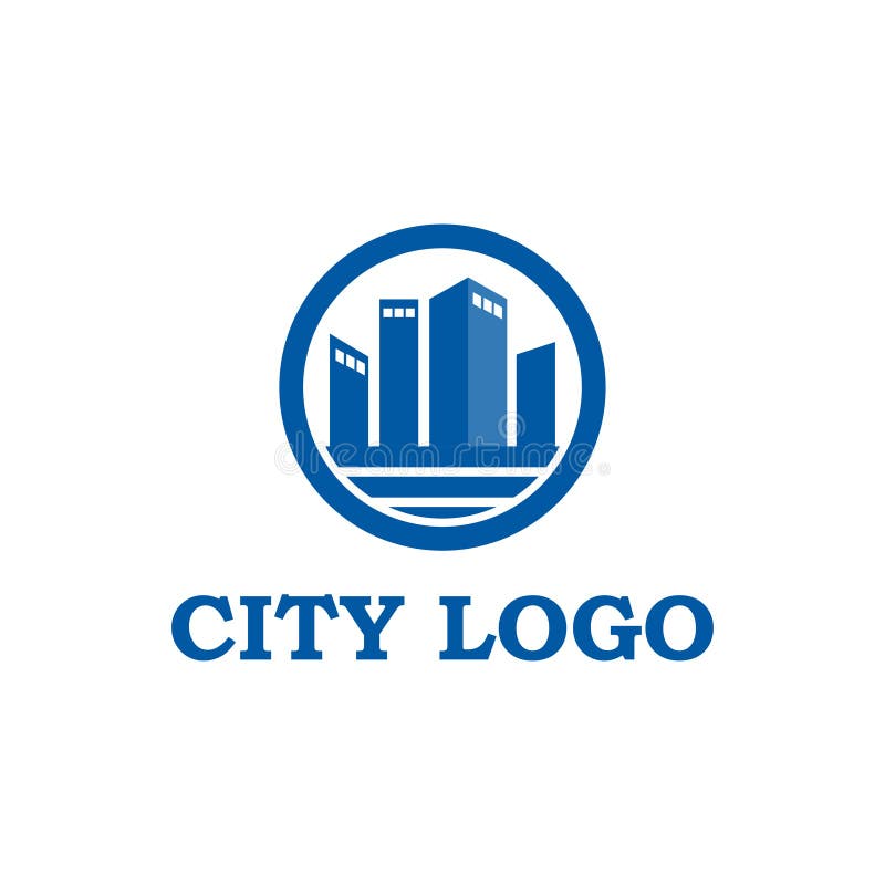 Stad Logo Vector Art Logo Template Och Illustration Stock ...