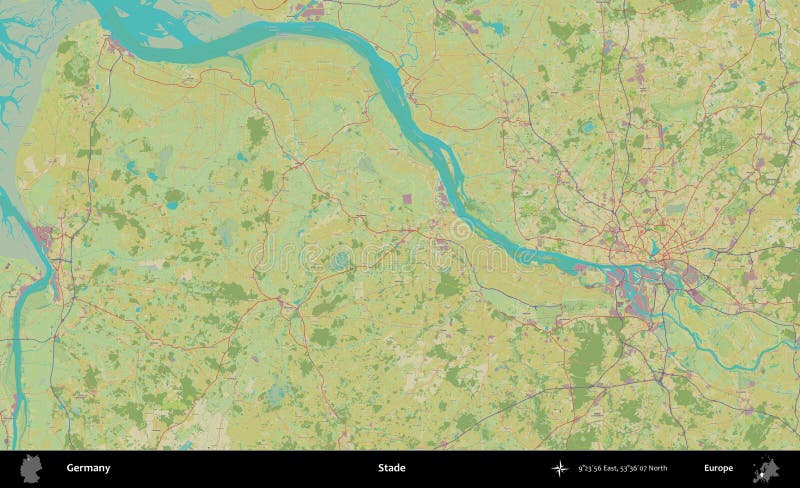 Stade, Germany. Topographic Humanitarian Stock Illustration ...