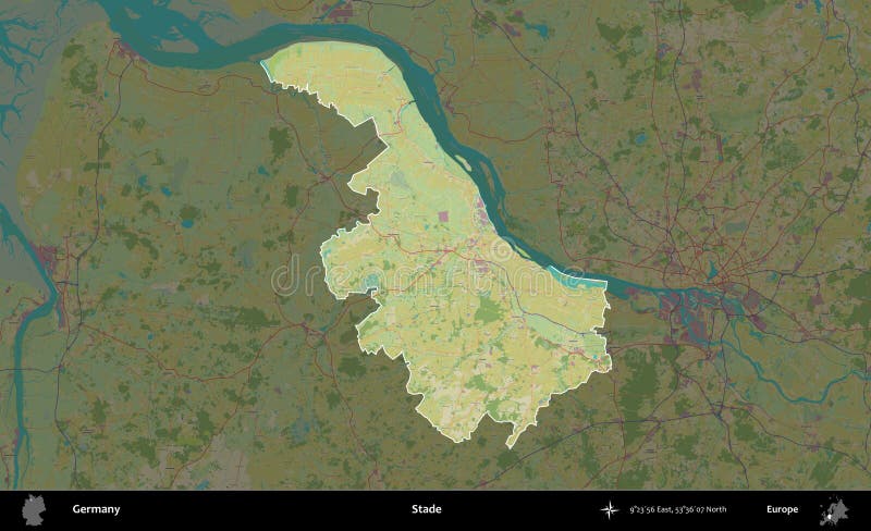 Stade Highlighted, Germany. Topographic Humanitarian Stock Illustration ...
