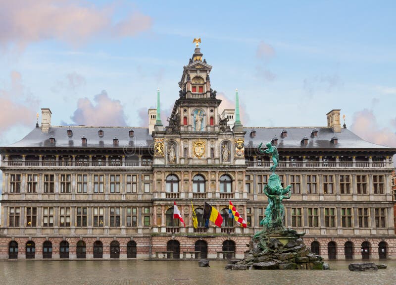 Stadhuis - Hôtel De Ville D'Anvers Image stock - Image du place ...