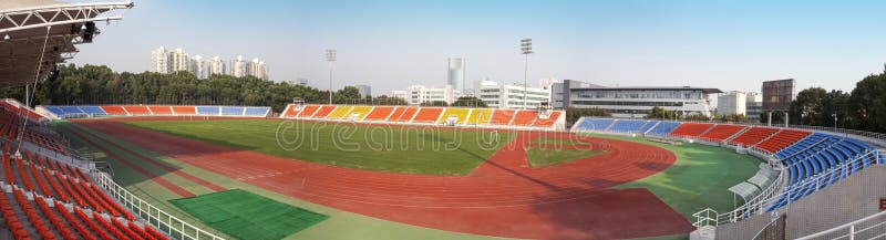Football field stock image. Image of color, track, blue - 2007471