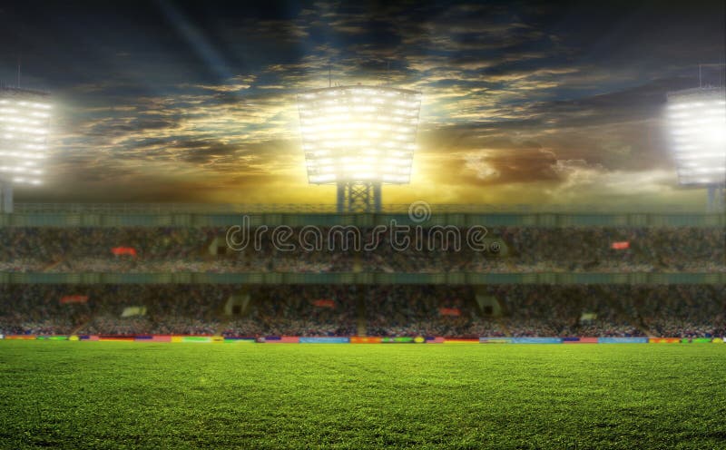 On the Stadium. Abstract Football or Soccer Backgrounds Stock Image ...
