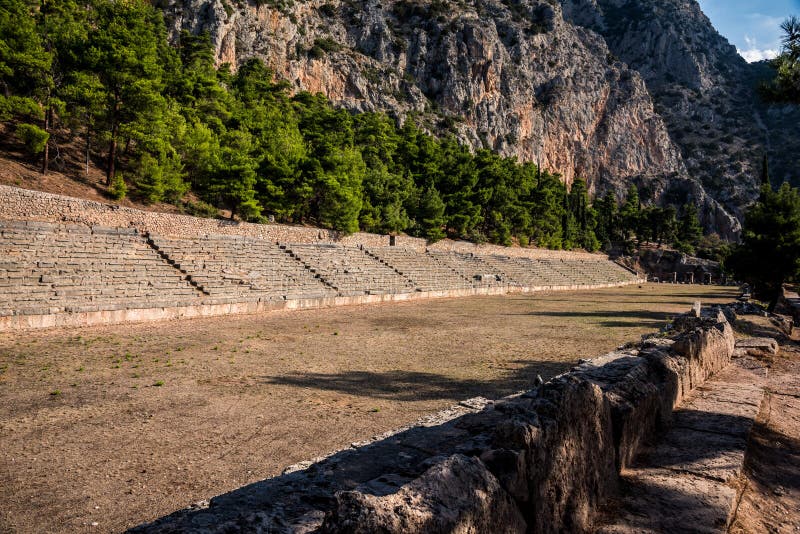 Stadium at the Ancient Delphi Site, Greece Stock Photo - Image of ...