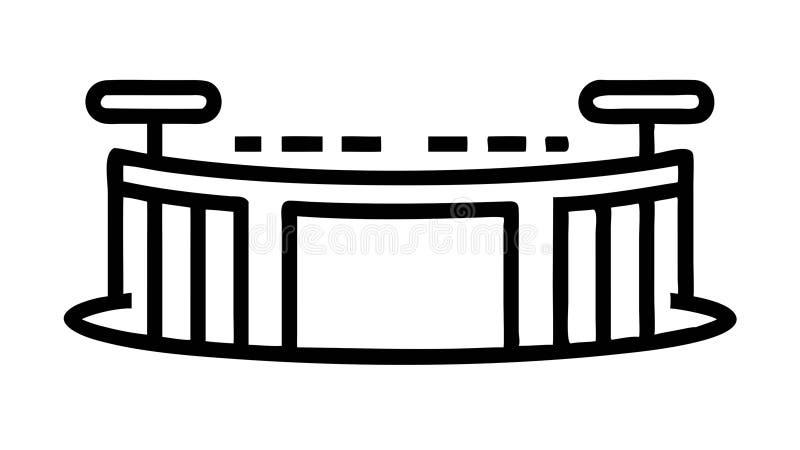 Stadium or Arena Structure Icon for Entertainment, Vector Design ...