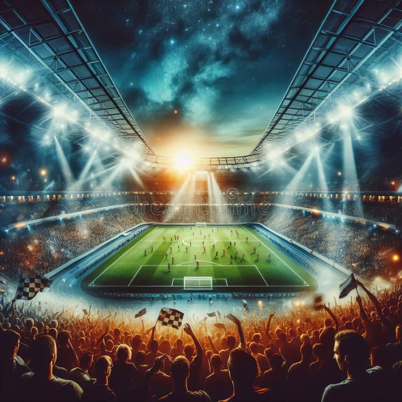 Stadium Atmosphere Collage Collage Capturing the Atmosphere of Stock ...