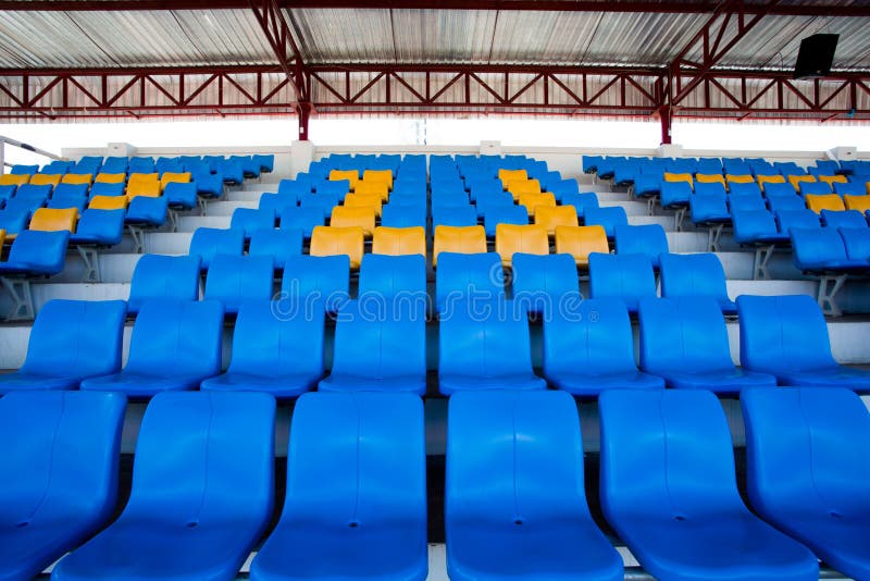 The Stadium and the Blue Seat Stock Image - Image of field, organized ...