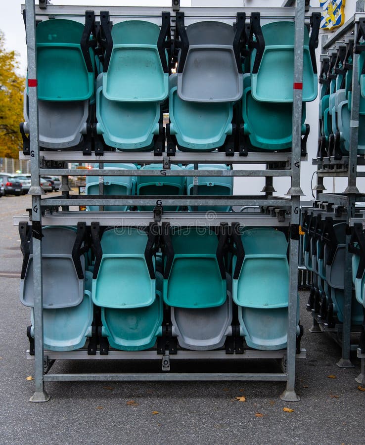 Stadium Chairs Removd for Maintenance.. Stock Photo - Image of public ...