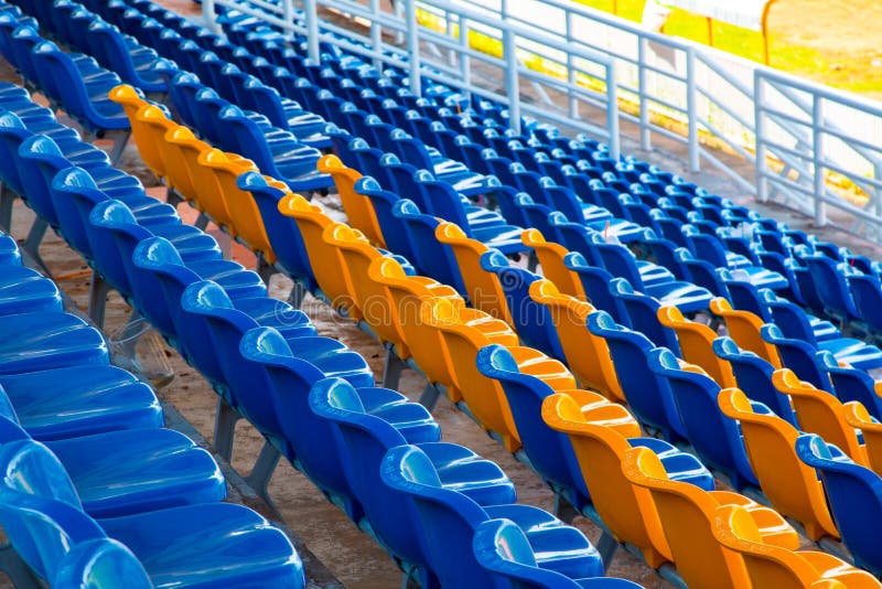 Stadium chairs stock photo. Image of field, chair, blank - 73436224