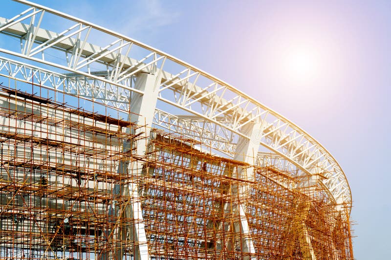 Stadium construction site stock photo. Image of construction - 77383604
