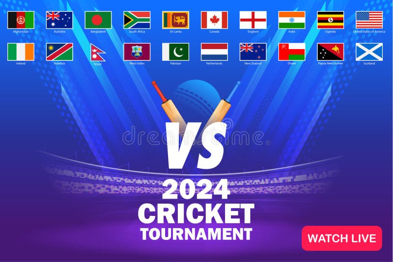 Stadium of Cricket Showing Flags of Participating Countries Stock ...
