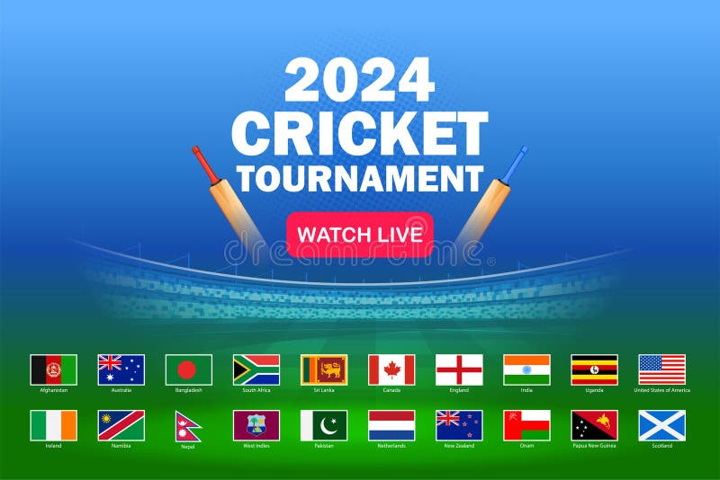 Stadium of Cricket Showing Flags of Participating Countries Stock ...