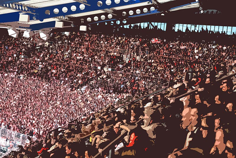 Crowd In Stadium Grandstand Stock Vector - Illustration of fans ...