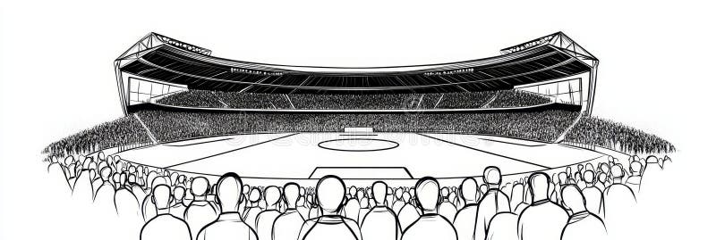 Stadium Crowd View Panoramic View of a Full Stadium Showcasing a Large ...