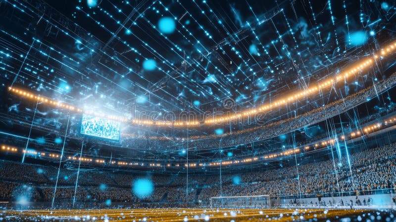 Stadium Digital Visualizations in Urban Environments, Viewed from Above ...