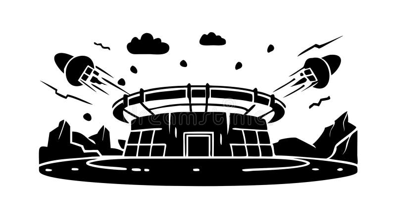 Stadium Explosion or Collapse, Disaster Scene, Vector Design Generative ...