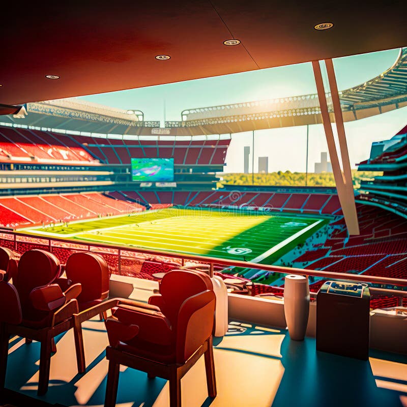 Stadium Filled with Lots of Red Seats Generative AI Stock Illustration ...