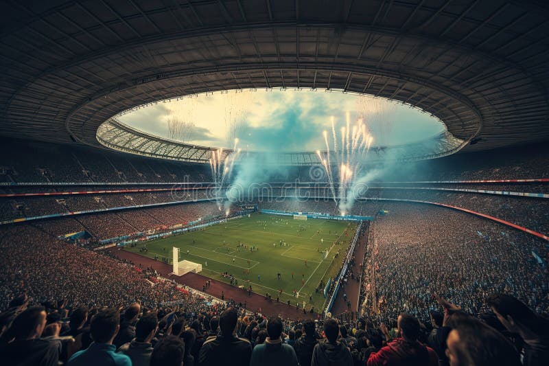 A Stadium Full of People are Celebrating a Victory. the Crowd is ...