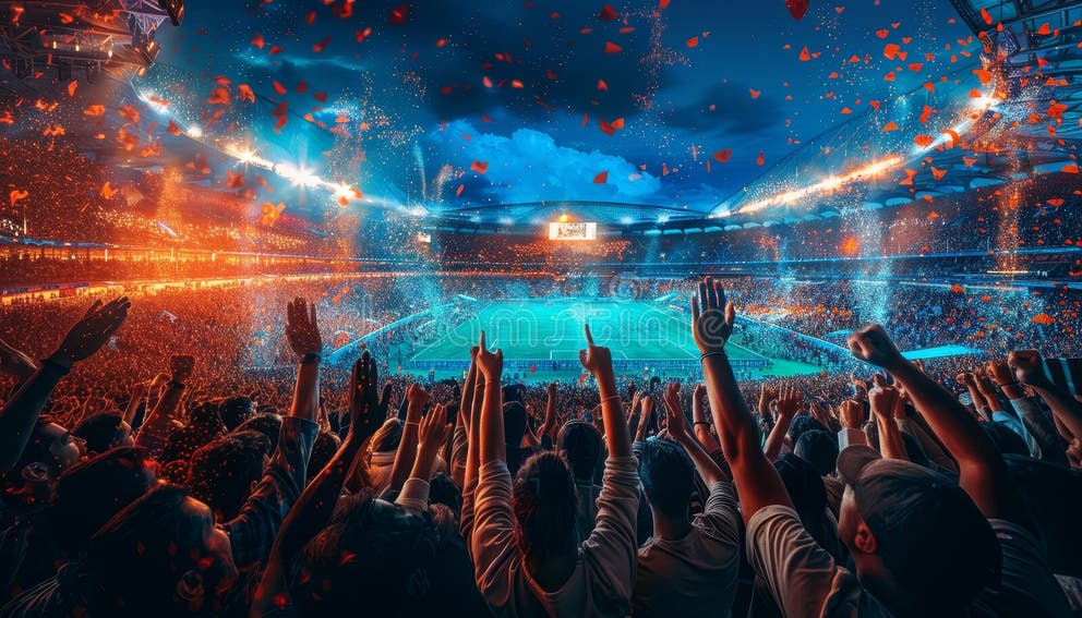 Stadium Full People Cheering Their Team Stock Photos - Free & Royalty ...