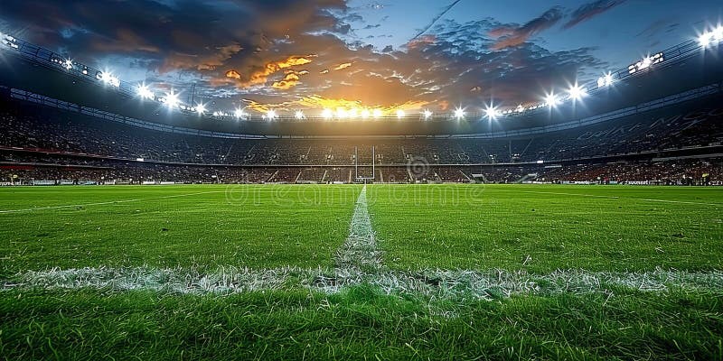 A Stadium Full of People Watching a Football Game Stock Illustration ...