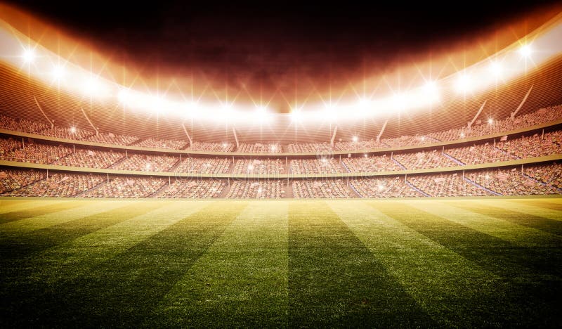 Stadium with Goal post 3d stock image. Image of modelled - 75573321
