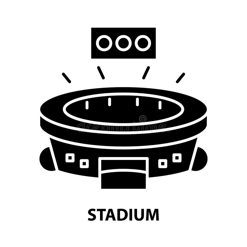 Stadium Icon, Black Vector Sign with Editable Strokes, Concept ...