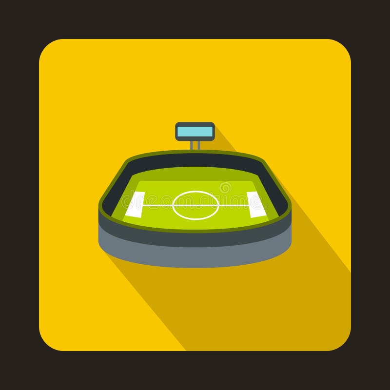 Stadium icon, flat style stock vector. Illustration of graphic - 83191138