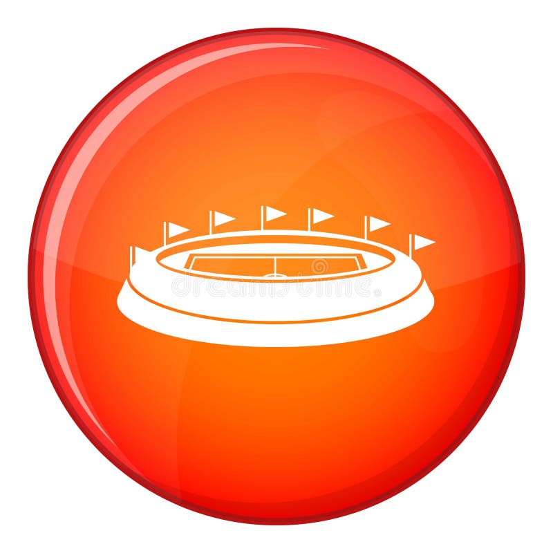 Stadium icon, flat style stock vector. Illustration of athletic - 82771368