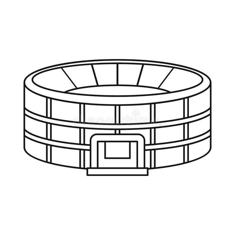Stadium Icon in Outline Style Stock Vector - Illustration of icon ...