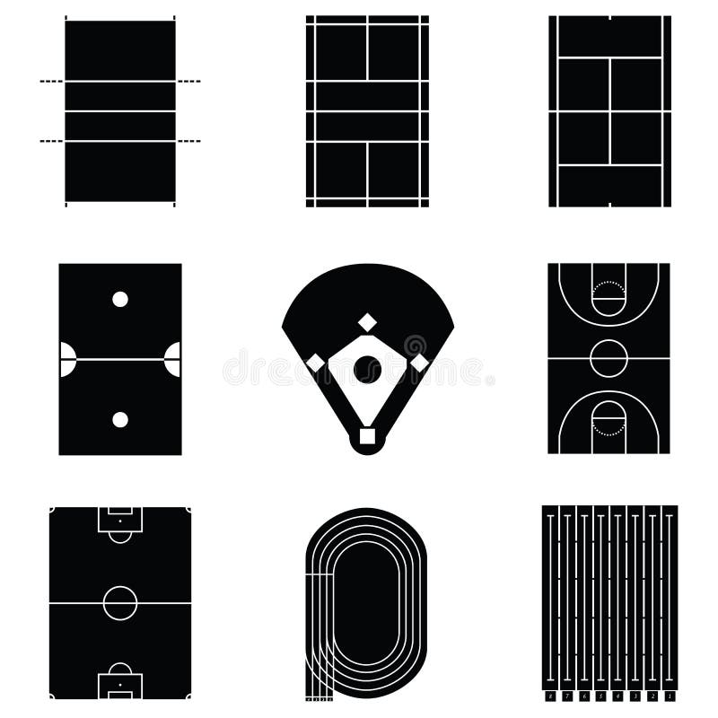 Stadium icon set stock vector. Illustration of basketball - 102693355