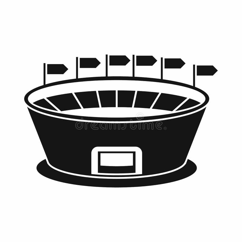 Stadium Icon in Simple Style Stock Vector - Illustration of facade ...