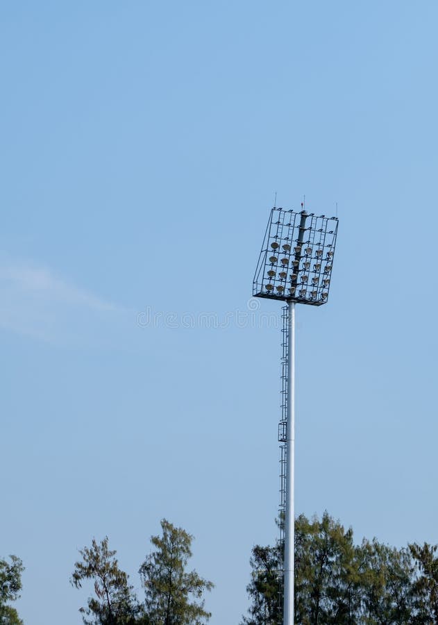 Stadium Light with the Led Bulb on the Metal Pole Stock Photo - Image ...