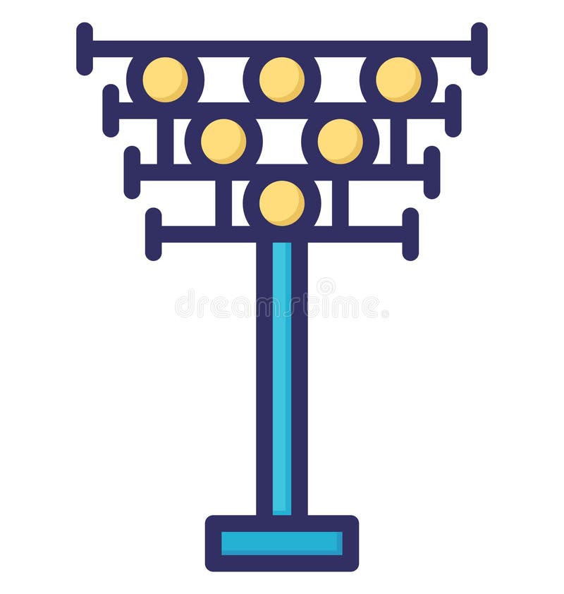 Stadium Light, Light Tower Vector that Can Be Easily Modified or Edit ...