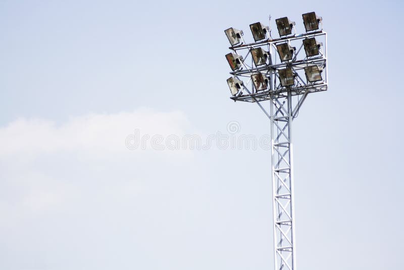 Stadium light poles stock image. Image of steel, lamp - 37904105