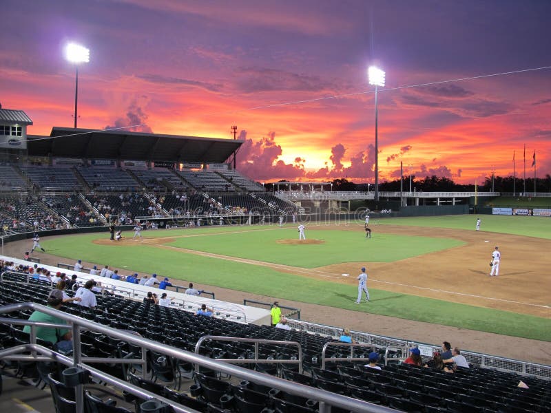 Stadium Lights at a Ballpark Editorial Stock Image - Image of power ...