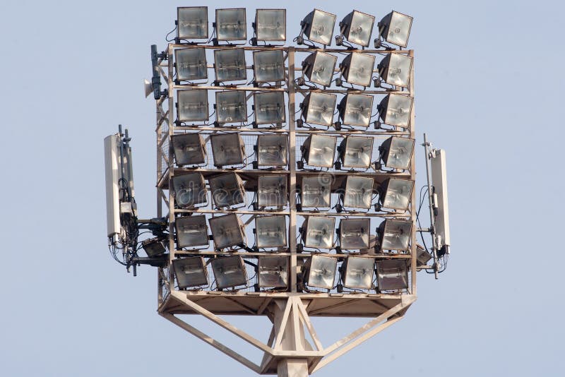 Close Up of Stadium Lamp-post Stock Image - Image of closeup ...