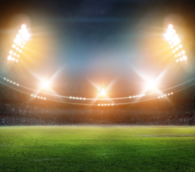 Stadium in Lights and Flashes 3d. Stock Illustration - Illustration of ...