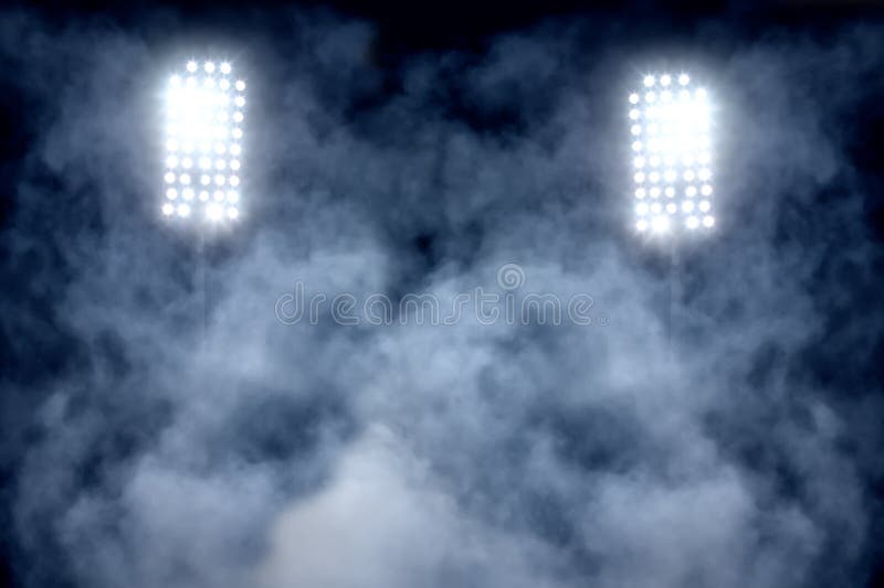 Stadium lights and smoke stock image. Image of lamp, rugby - 69095903