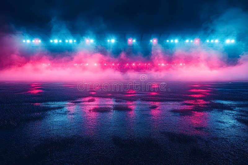 Dark Stadium Stage Lights Smoke Background Stock Photos - Free ...