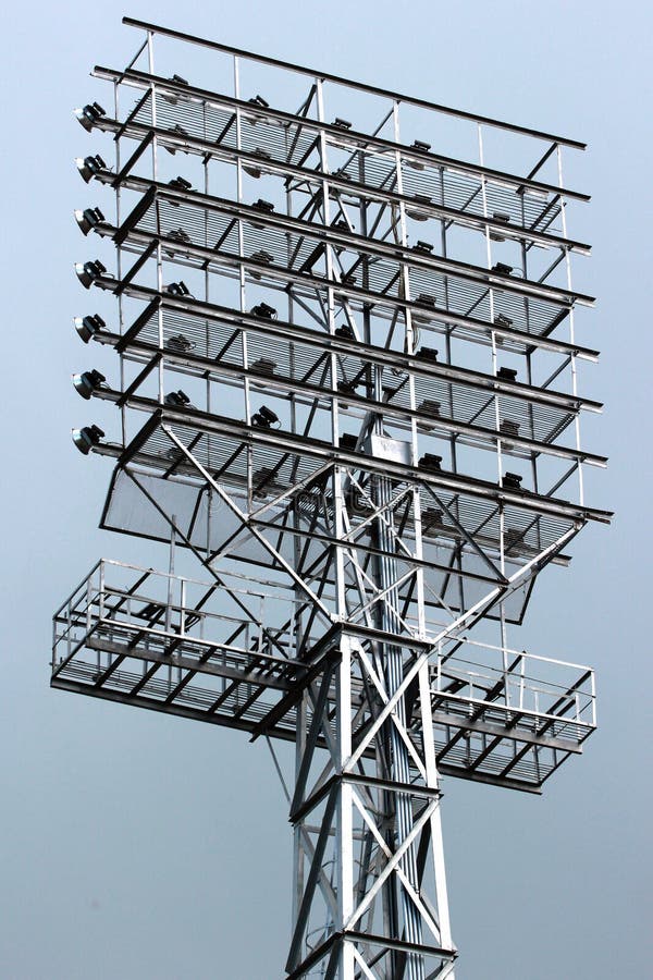 Stadium lights tower stock photo. Image of spotlight - 94309436