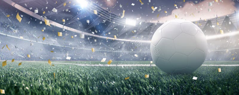 Stadium Night before the Match. Stock Image - Image of play, sport ...