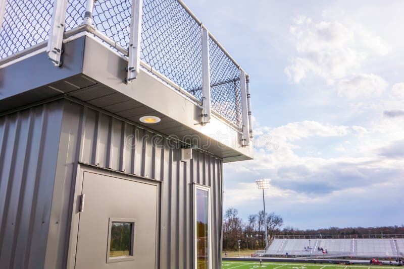 Stadium press box booth stock image. Image of determination - 51653477