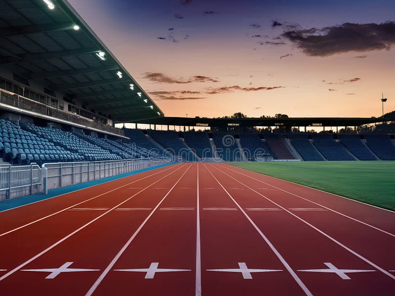 A Stadium with a Running Track for Professionals Stock Illustration ...