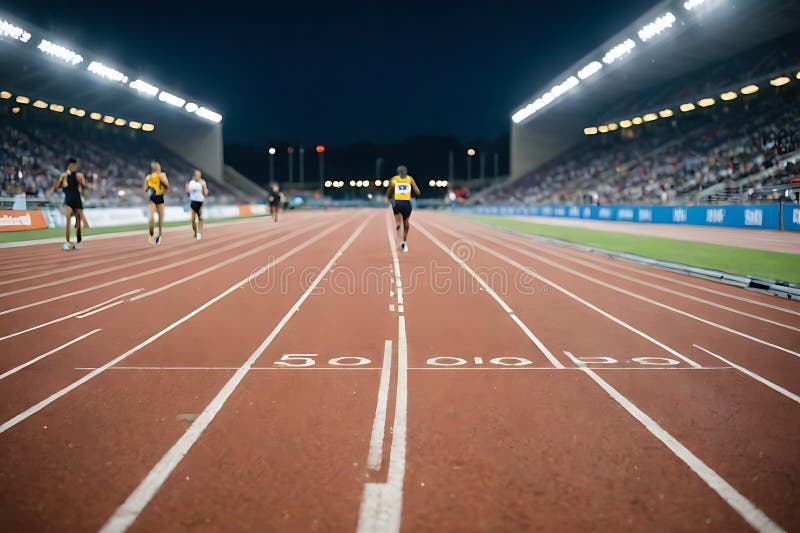 The Stadium S Running Track is Prepared Stock Illustration ...