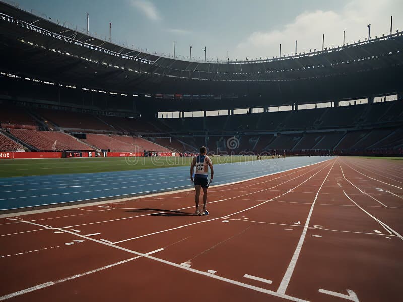 The Stadium S Running Track is Prepared Stock Illustration ...