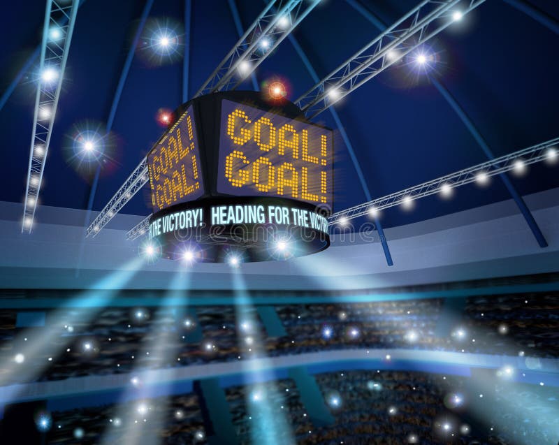 Stadium Scoreboard Goal Display 3D Stock Illustration - Illustration of ...